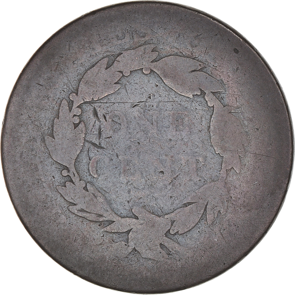 Coin, United States, Coronet Cent, Cent, 1818, U.S. Mint, Philadelphia