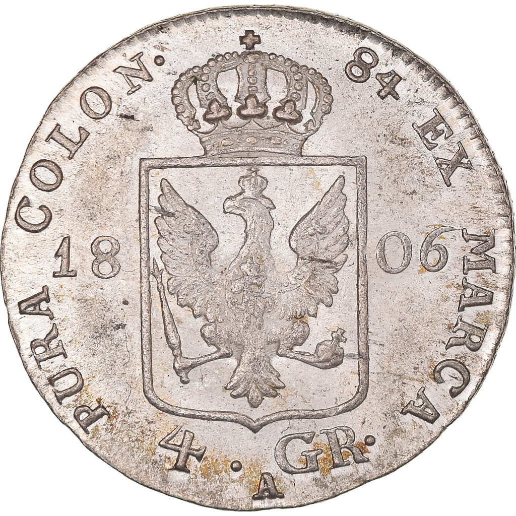Coin, German States, PRUSSIA, Friedrich Wilhelm III, 4 Groschen, 1806 ...