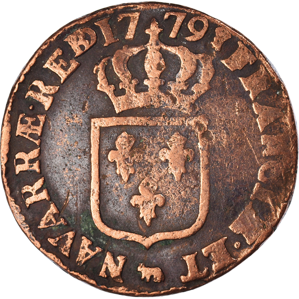 Coin, France, Louis XVI, Sol de Béarn, Sol, 1779, Pau, , Copper