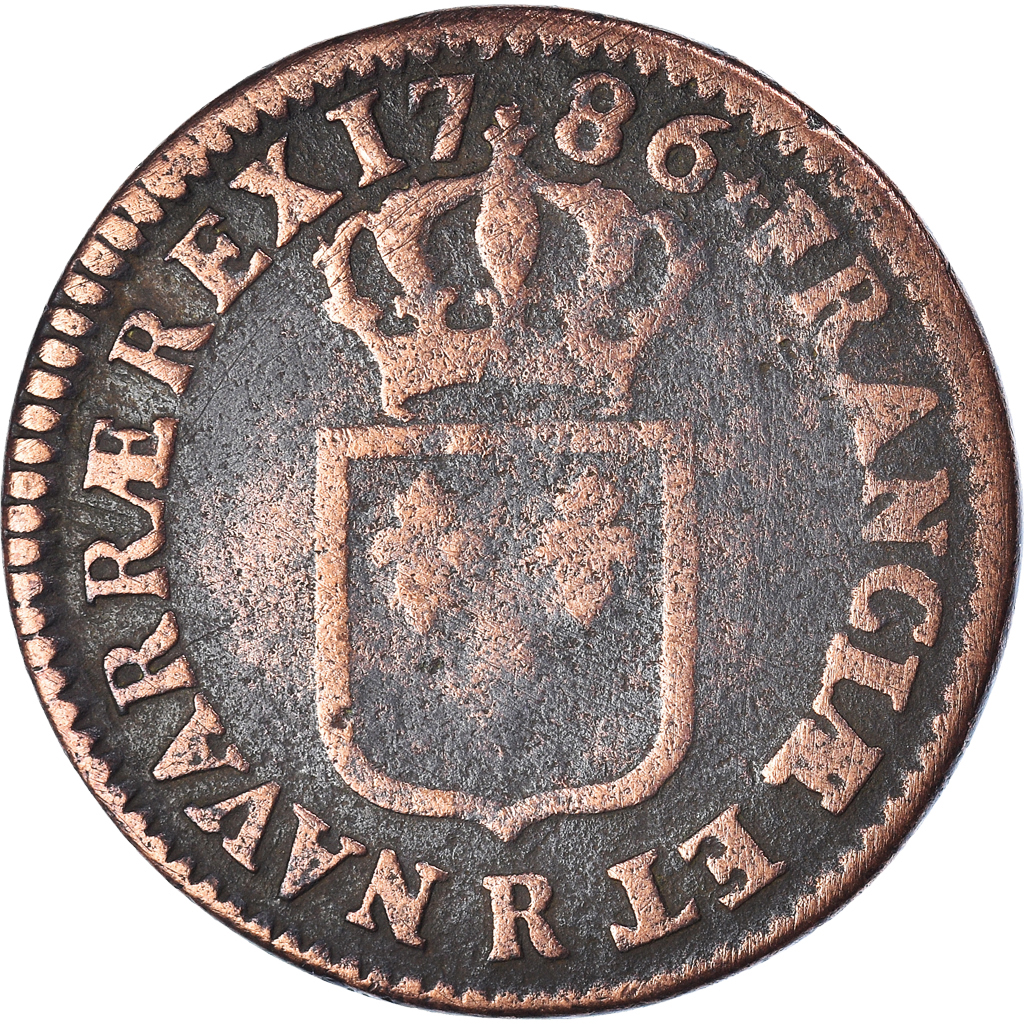 Coin, France, Louis XVI, Sol ou sou, Sol, 1786, Orléans, VF(20-25), Copper