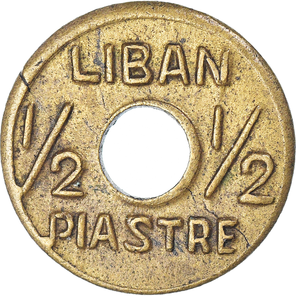 Coin, Lebanon, 1/2 Piastre, , Brass, KM:11 | Asian and Middle Eastern Coins