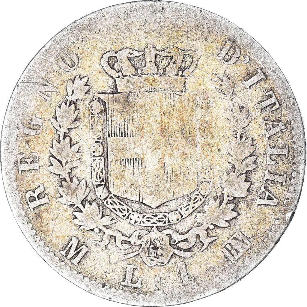 Coin, Italy, Vittorio Emanuele II, Lira, 1863, Milan, , Silver, KM:5a.1