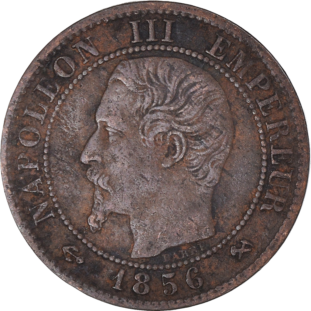 Coin, France, Napoleon III, Napoléon III, Centime, 1856, Rouen,