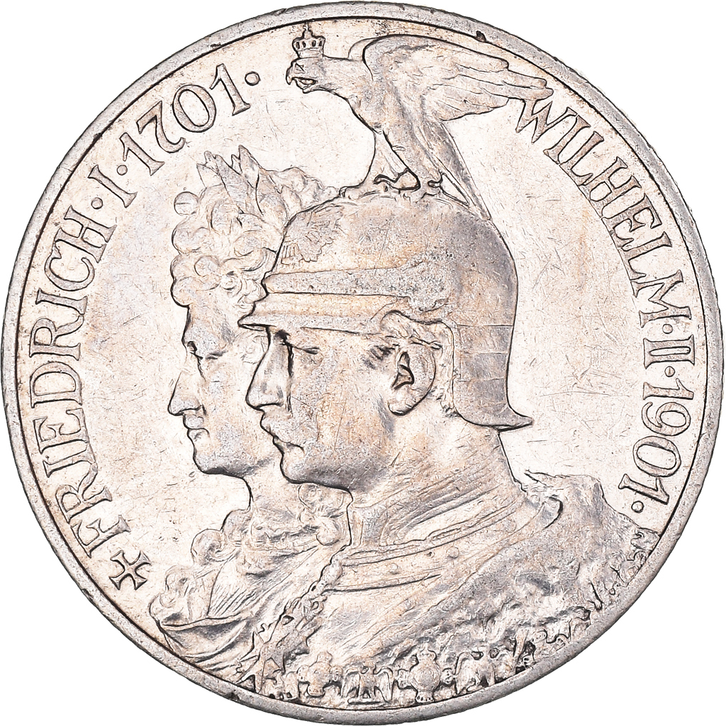 Coin, German States, PRUSSIA, Wilhelm II, 2 Mark, 1901, Berlin, EF(40-45)