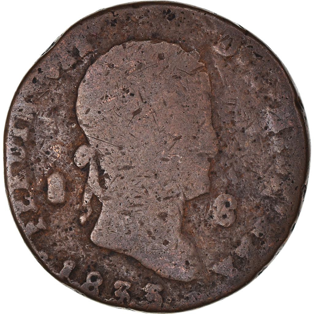 Coin, Spain, Ferdinand VII, 8 Maravedis, 1833, Segovia, , Copper
