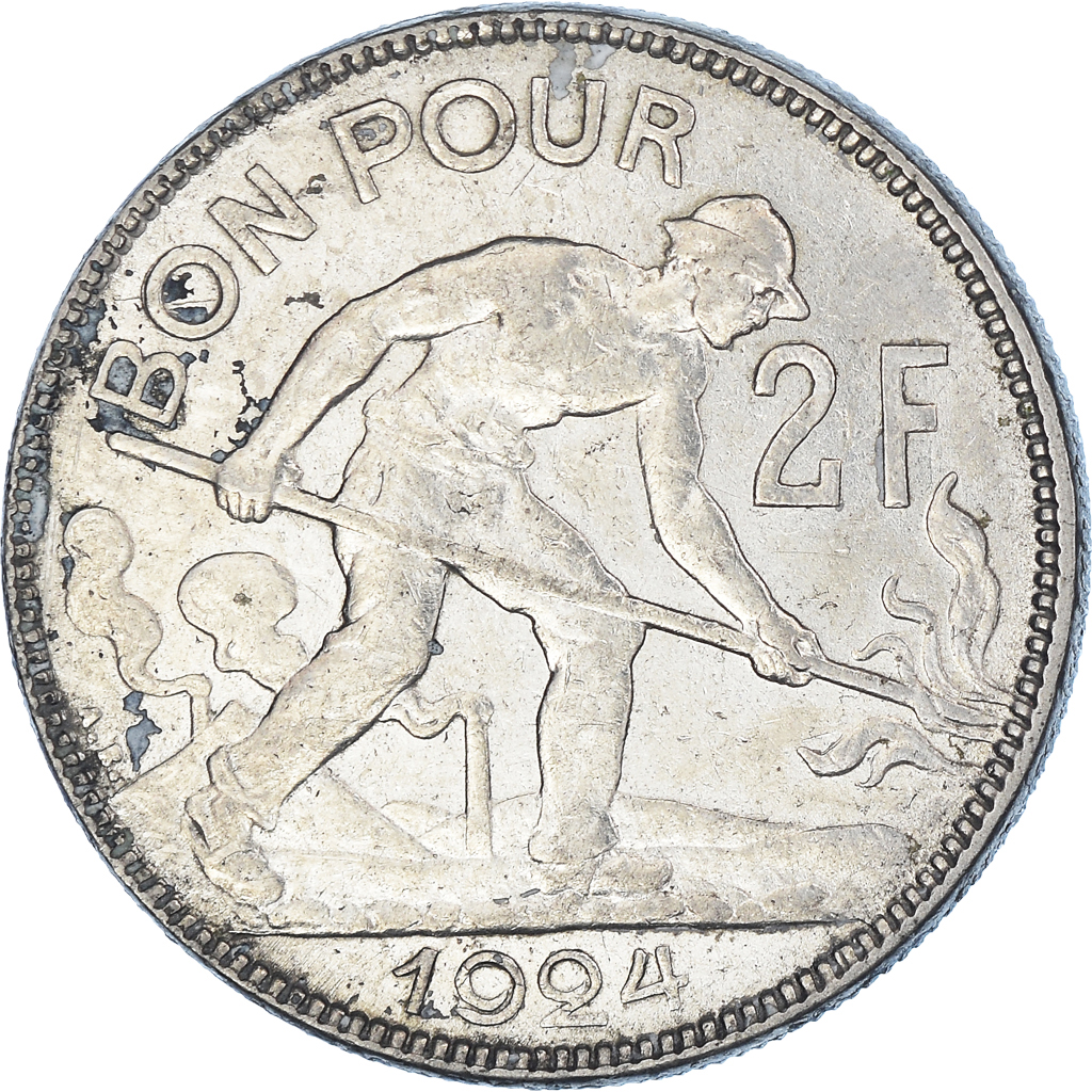 Coin, Luxembourg, Charlotte, 2 Francs, 1924, Brussels, , Nickel, KM:36