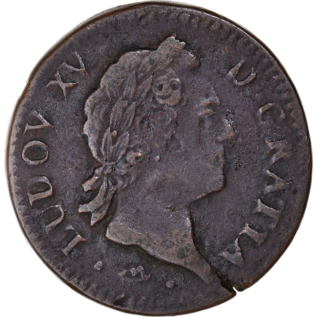 Coin, France, Louis XV, Sol à la vieille tête, 177[?], Montpellier,