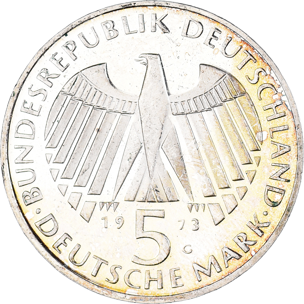 Coin, GERMANY - FEDERAL REPUBLIC, 5 Mark, 1973, Karlsruhe, Germany,