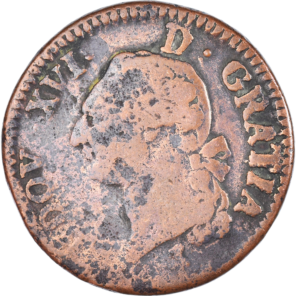 Coin, France, Louis XVI, Sol ou sou, Sol, 1791, Paris, , Copper