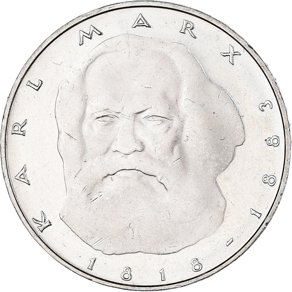 Coin, GERMANY - FEDERAL REPUBLIC, 5 Mark, 1983, Hamburg, Germany, Karl Marx