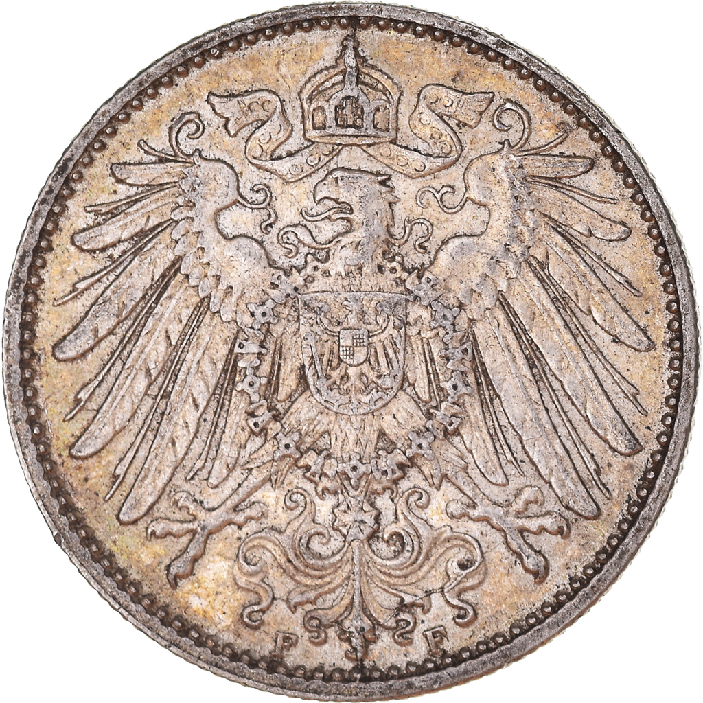 Coin, GERMANY - EMPIRE, Wilhelm II, Mark, 1914, Stuttgart, , Silver