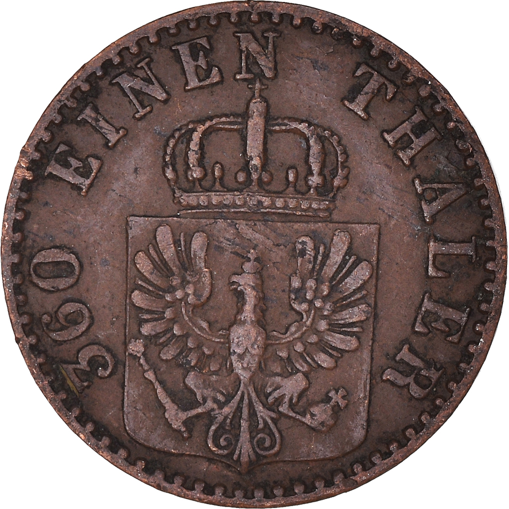 Coin, German States, PRUSSIA, Wilhelm I, Pfennig, 1863, Berlin,