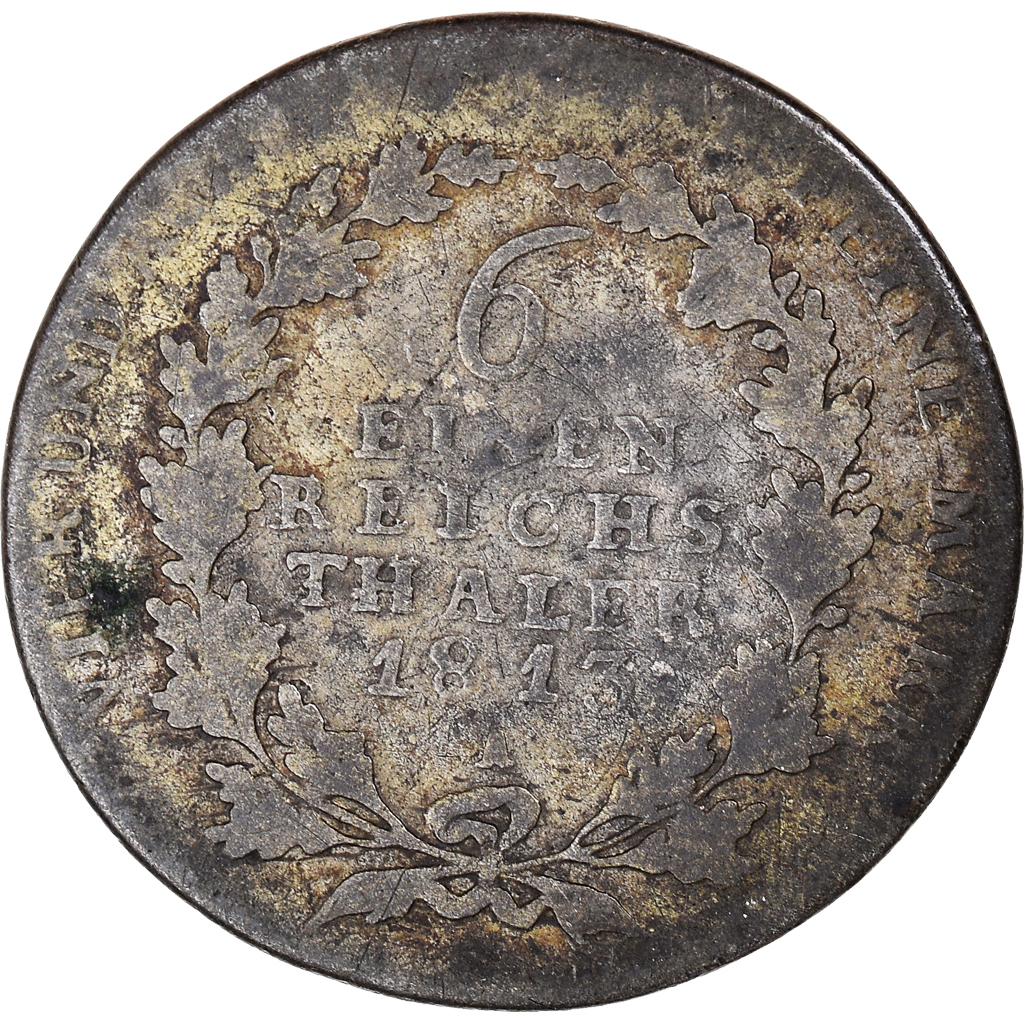 Coin, German States, PRUSSIA, Friedrich Wilhelm III, 1/6 Thaler, 1813 ...
