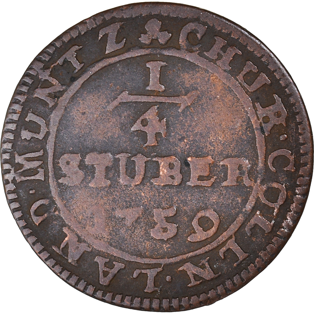 Coin, German States, DORTMUND, Karl Theodor, 1/4 Stüber, 1759,