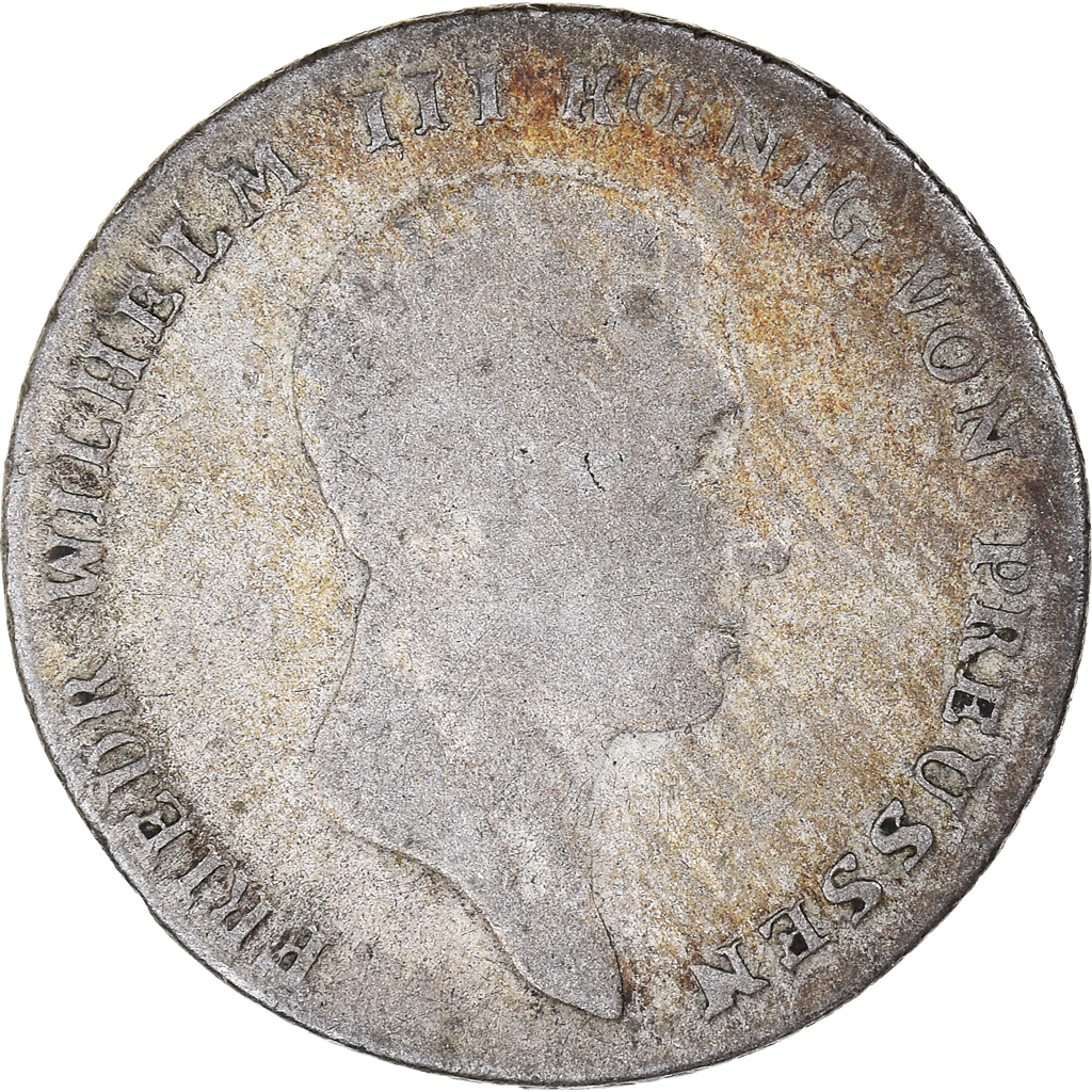 Coin, German States, PRUSSIA, Friedrich Wilhelm III, 1/6 Thaler, 1814 ...