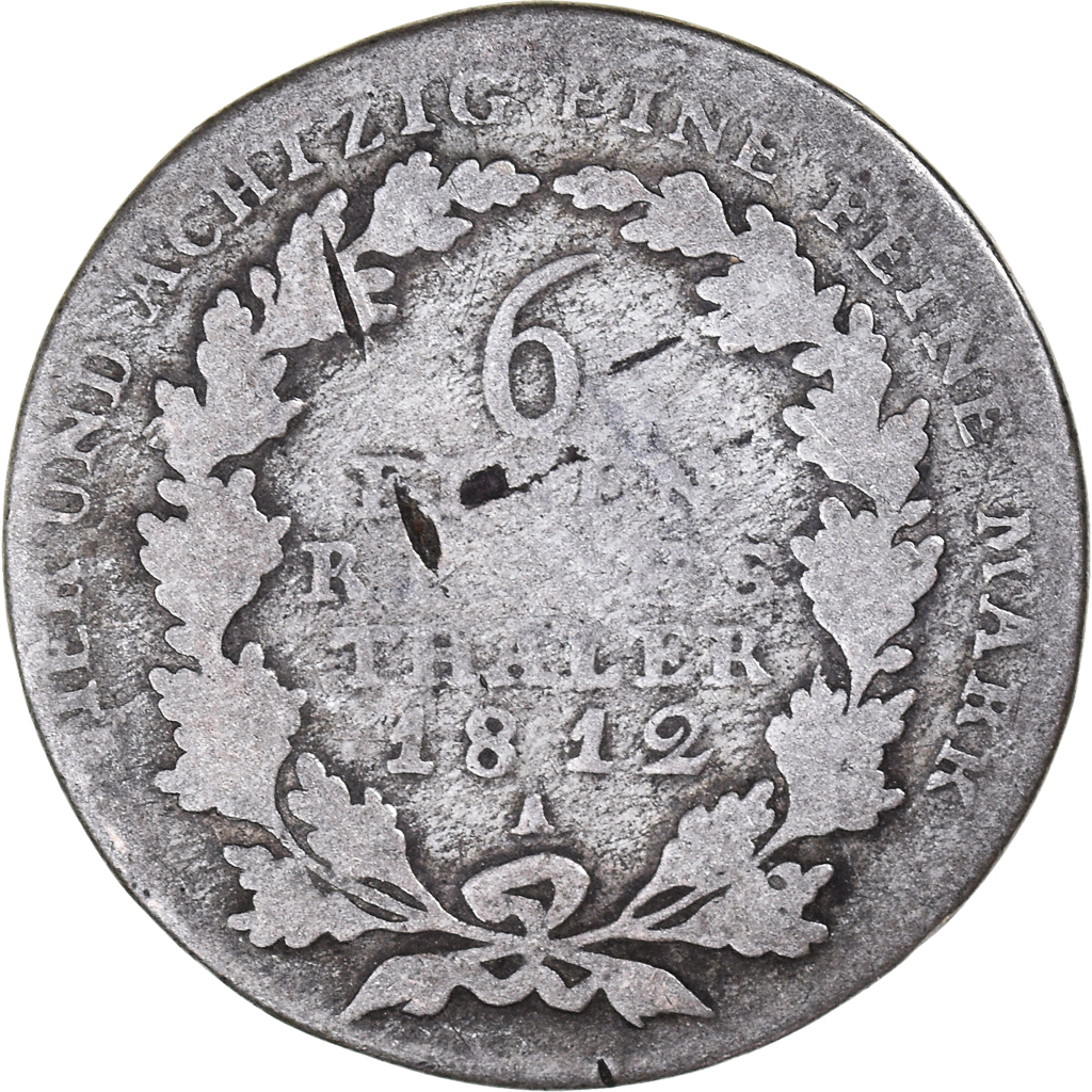Coin, German States, PRUSSIA, Friedrich Wilhelm III, 1/6 Thaler, 1812 ...