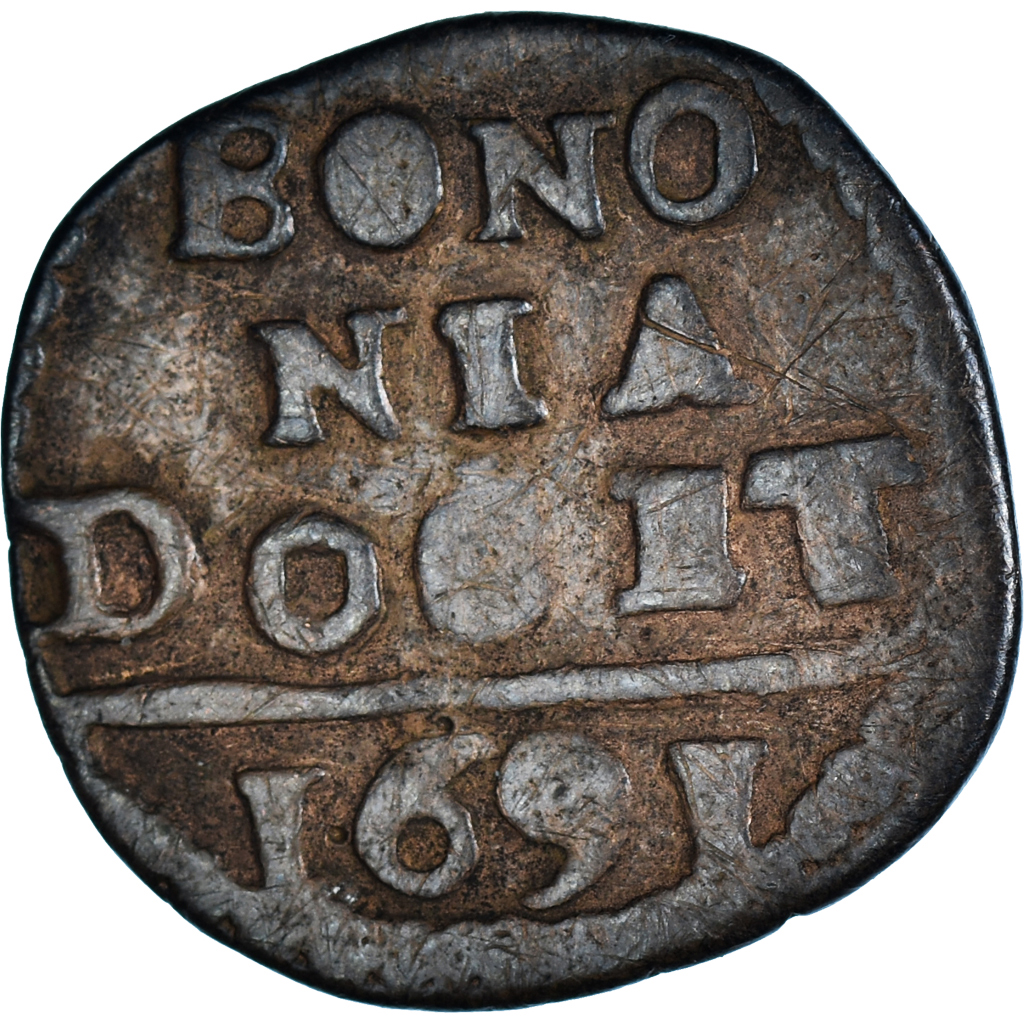 Coin, ITALIAN STATES, PAPAL STATES-BOLOGNA, Innocent XII, Quattrino, 1691