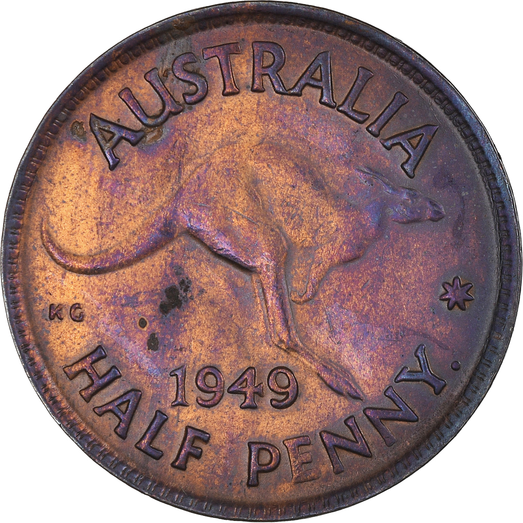 Coin, Australia, George VI, 1/2 Penny, 1949, Perth, , Bronze, KM:42