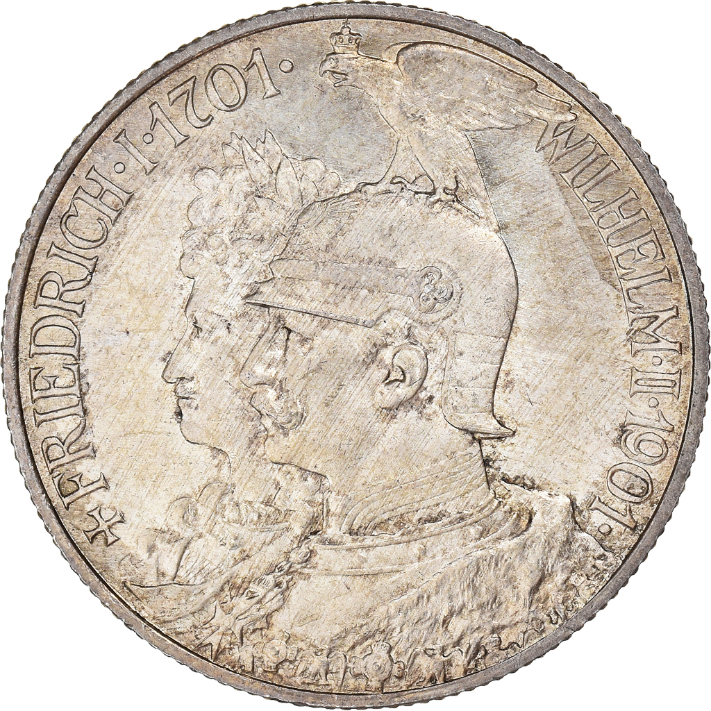 Coin, German States, PRUSSIA, Wilhelm II, 2 Mark, 1901, Berlin, , Silver