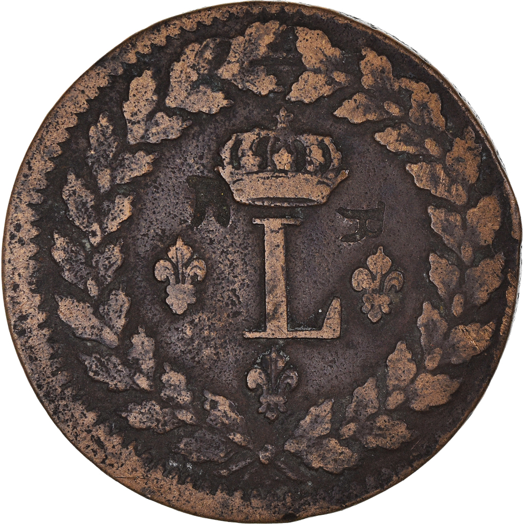 Coin, France, Louis XVIII, Decime, 1815, Strasbourg, Countermark,