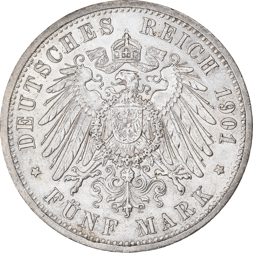 Coin, German States, PRUSSIA, Wilhelm II, 5 Mark, 1901, Berlin,