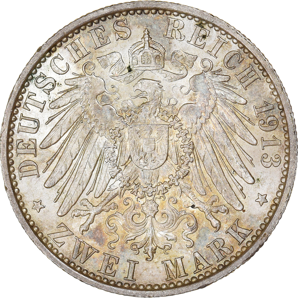 Coin, German States, PRUSSIA, Wilhelm II, 2 Mark, 1913, Berlin, , Silver