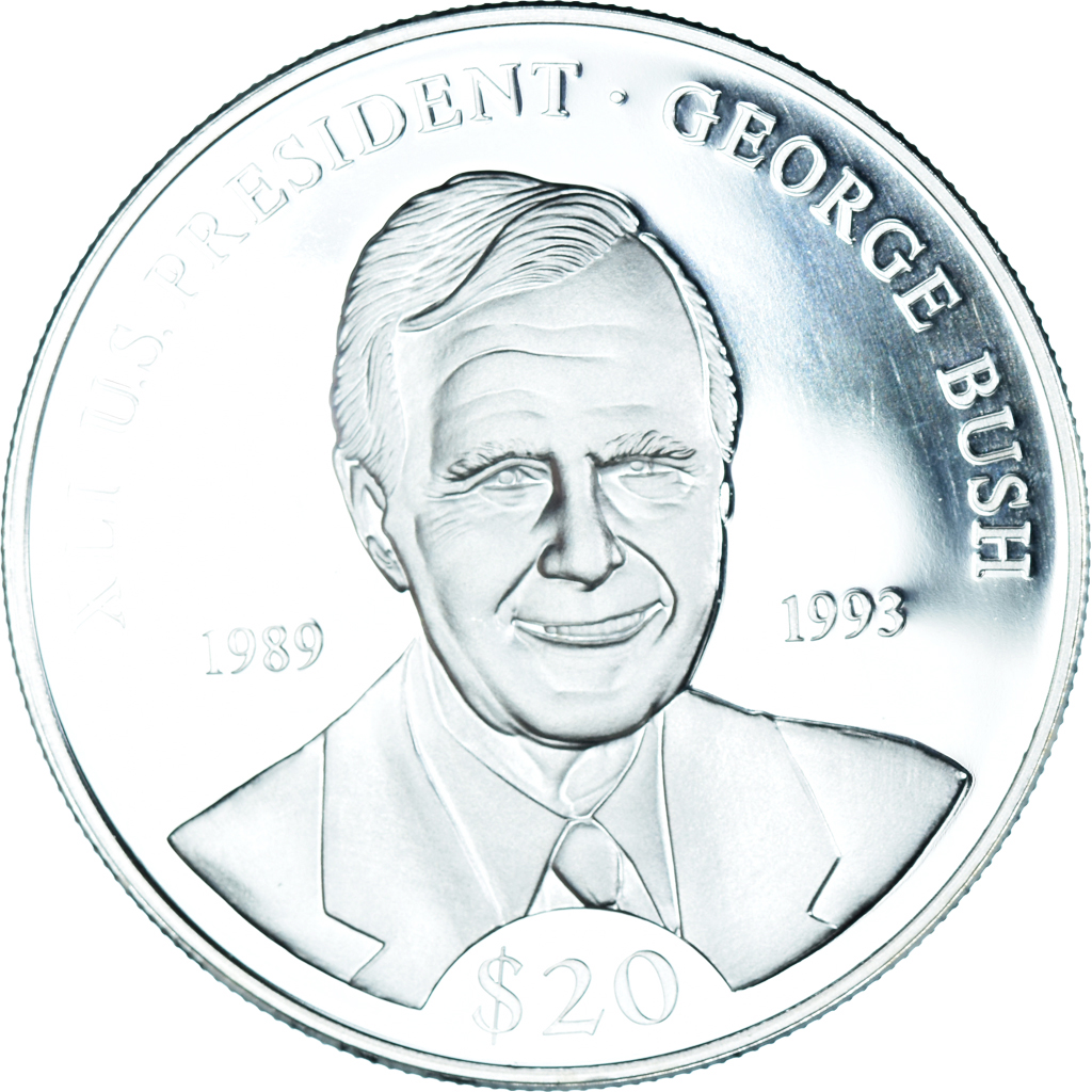 Coin, Liberia, George Bush, 20 Dollars, 2000, , Silver, KM:905