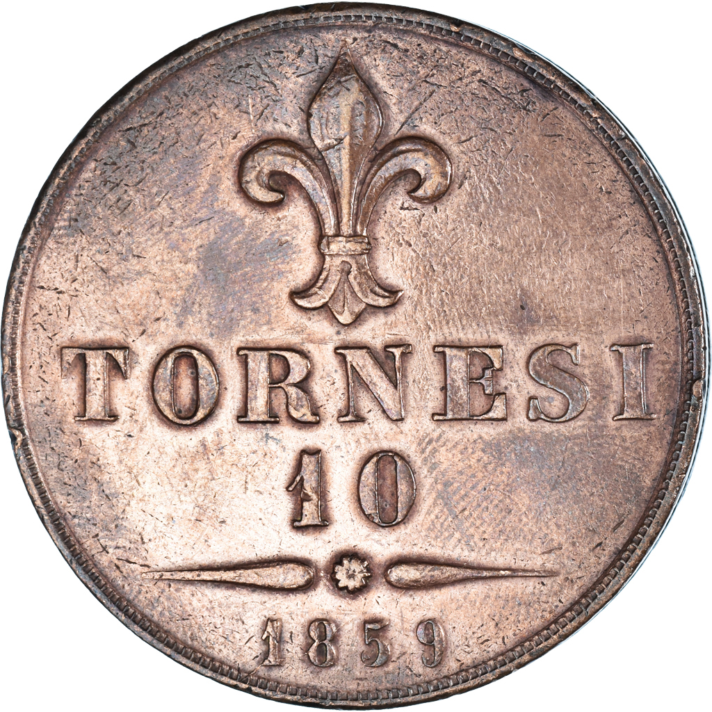 Coin, ITALIAN STATES, NAPLES, Francesco II, 10 Tornesi, 1859, Naples,