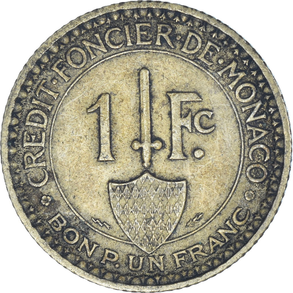 Coin, Monaco, Louis II, Franc, 1926, Poissy, , Aluminum-Bronze, KM:114