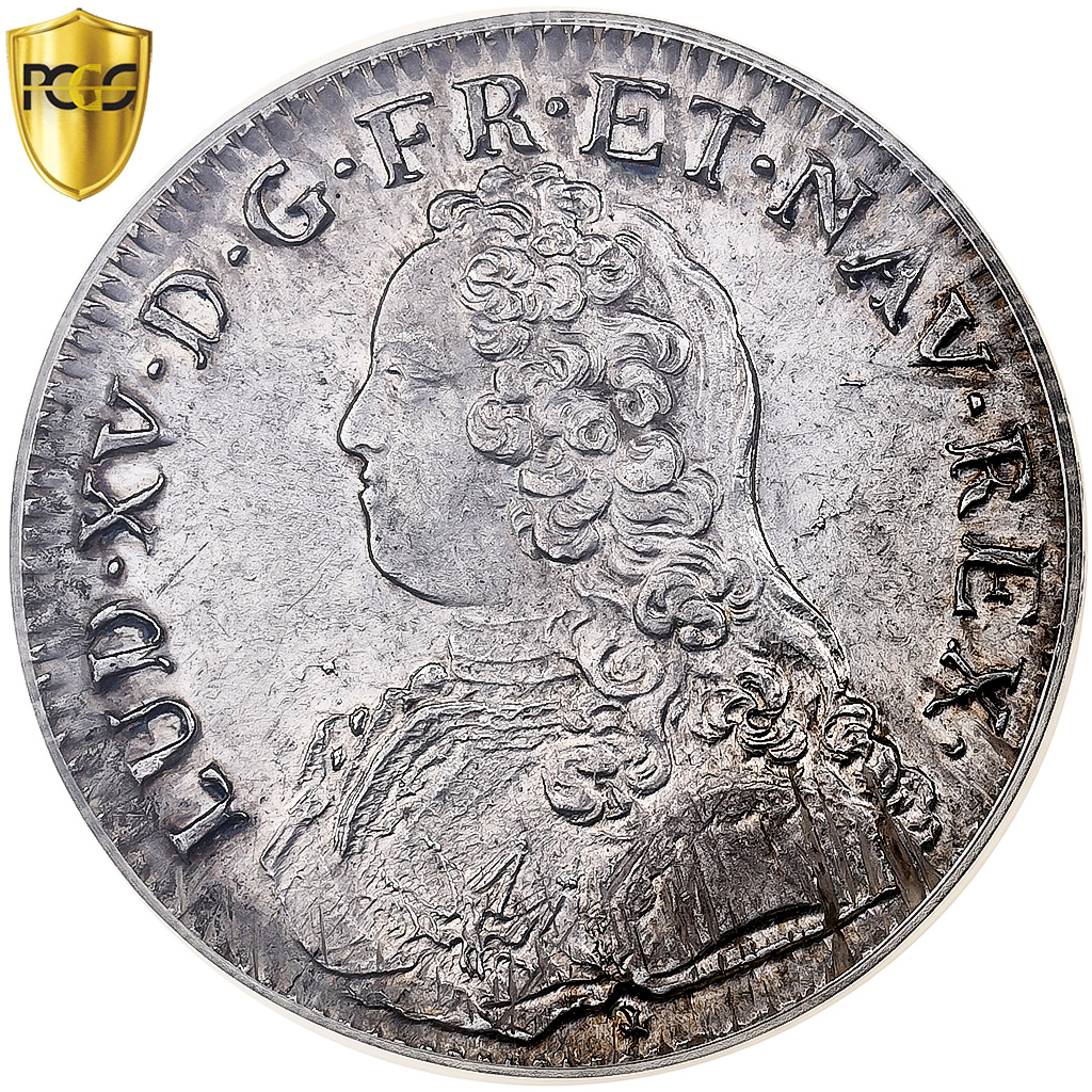 France, Louis XV, Ecu aux branches d'olivier, 1726, Riom, Pedigree, Silver
