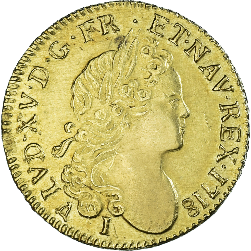 Coin, France, Louis XV, louis à la croix de chevalier, 1718, Limoges
