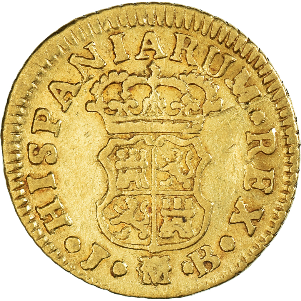 Coin, Spain, Ferdinand VI, 1/2 Escudo, 1757, Madrid, JB, , Gold, KM:378