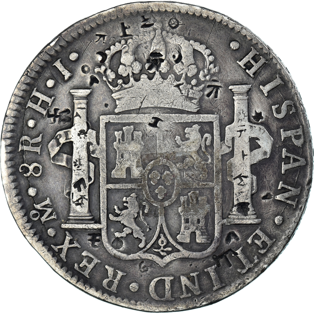 Coin, Spain, Ferdinand VII, 8 Reales, 1810, Mexico, HJ, countermarked