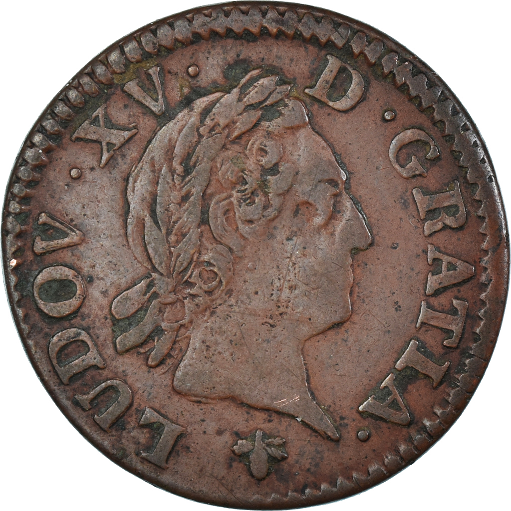 France 1774 H Coin, Louis XV, Liard à la vieille tête, Liard, La ...