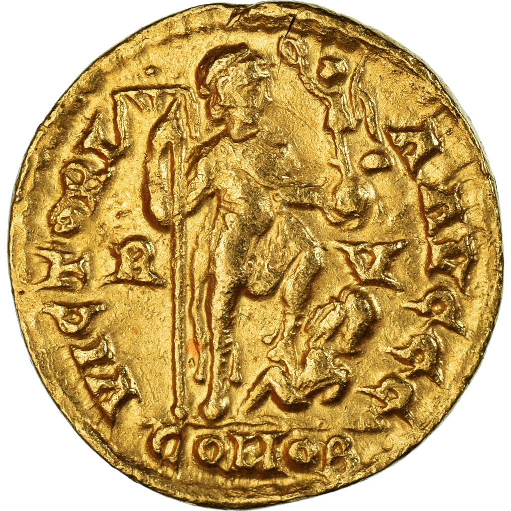 Coin, Honorius, Solidus, 402-406, Ravenna, EF(40-45), Gold, RIC:X-1287