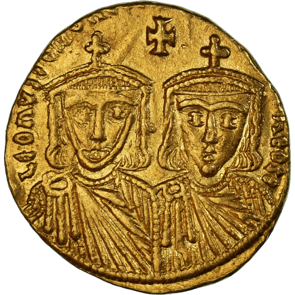 Coin, Leo IV 'the Khazar', with Const. VI, Leo III, and Const. V, solidus