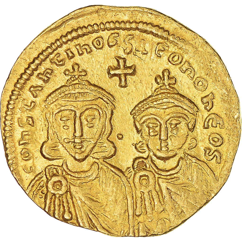 Constantine V, Leo IV and Leo III, Solidus, 751-775, Constantinople, Gold