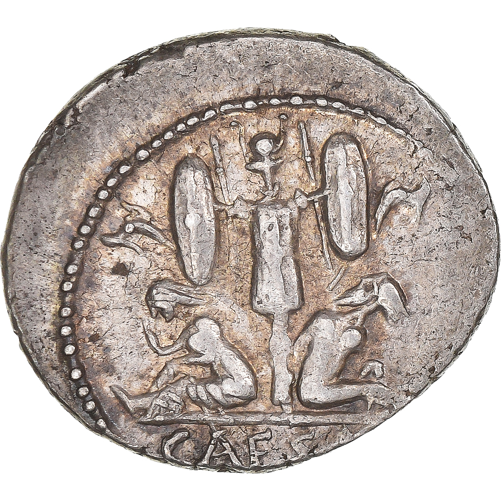 Julius Caesar, Denarius, 46-45 BC, Military mint in Spain, Silver,