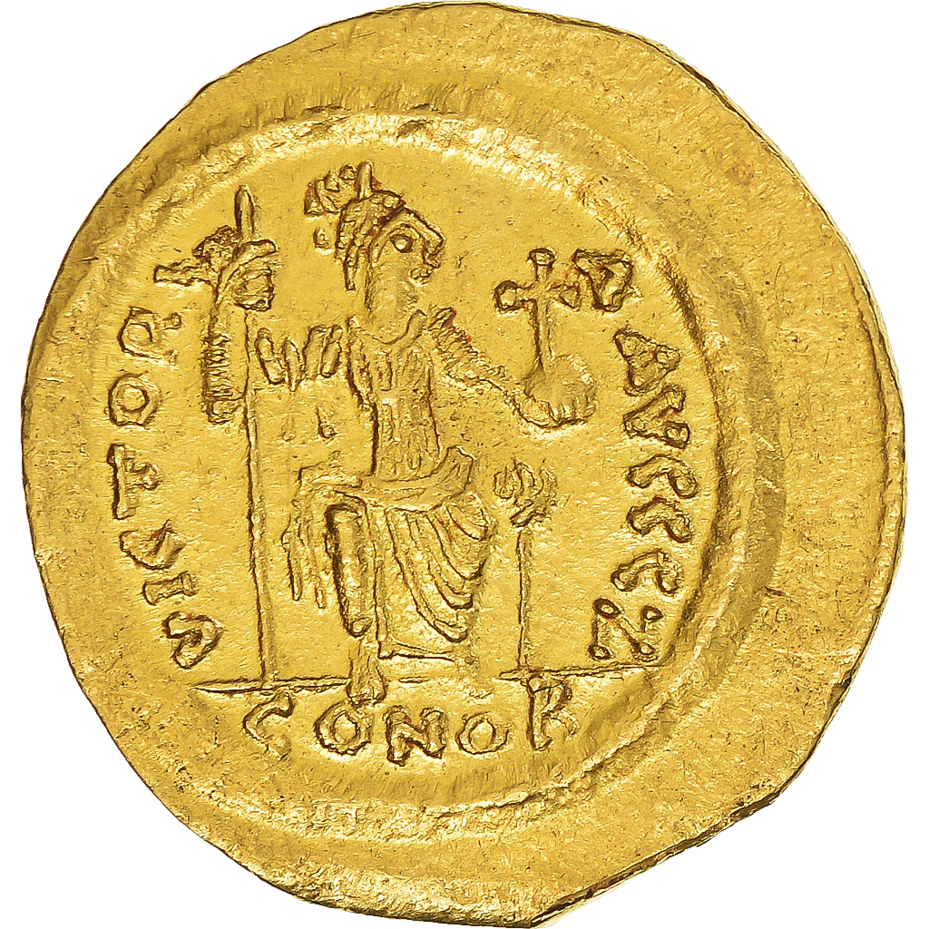 Justin II, Solidus, 565-578, Constantinople, Gold, , Sear:345