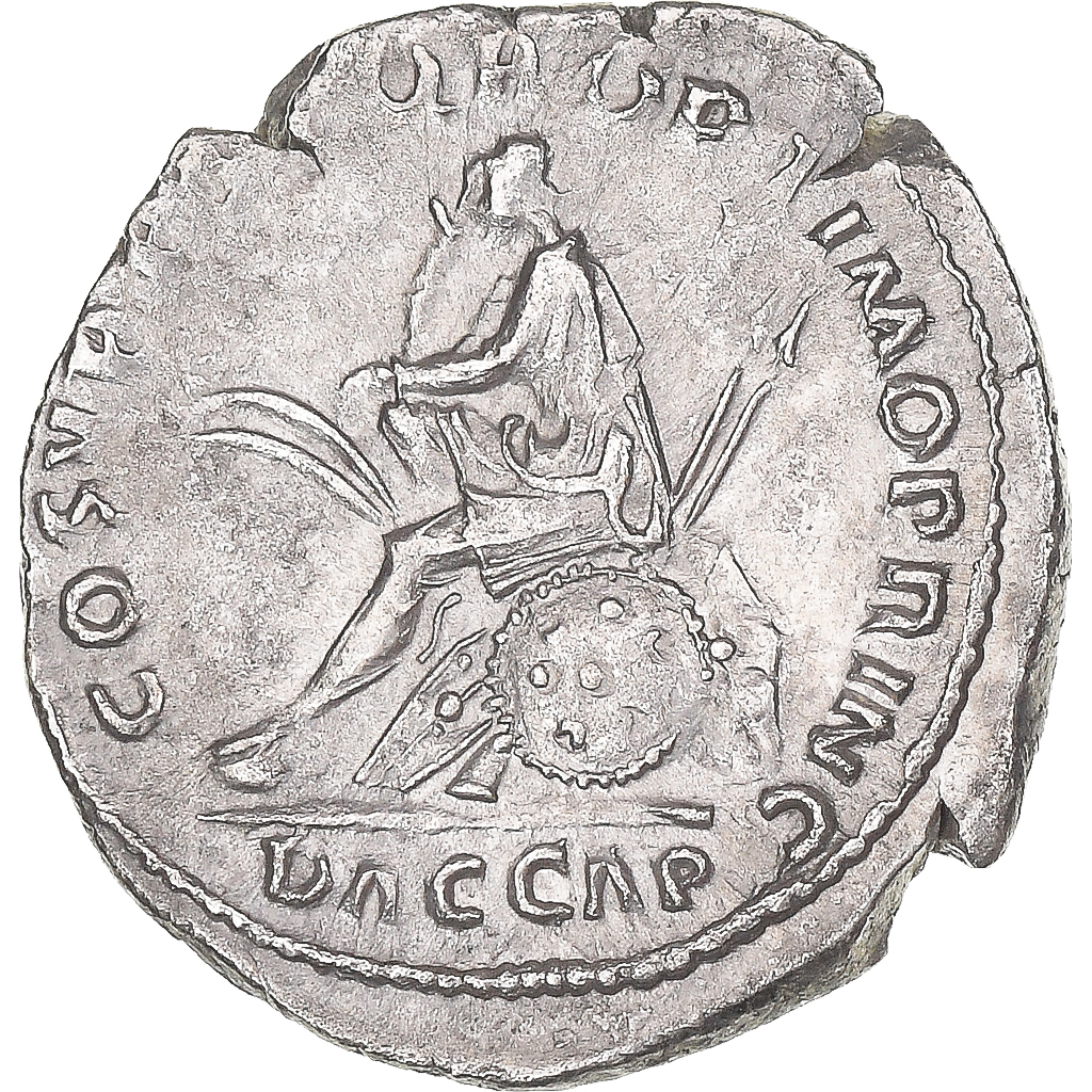 Coin, Trajan, Denarius, ca. 108-109, Rome, “Dacia Capta” commemorative