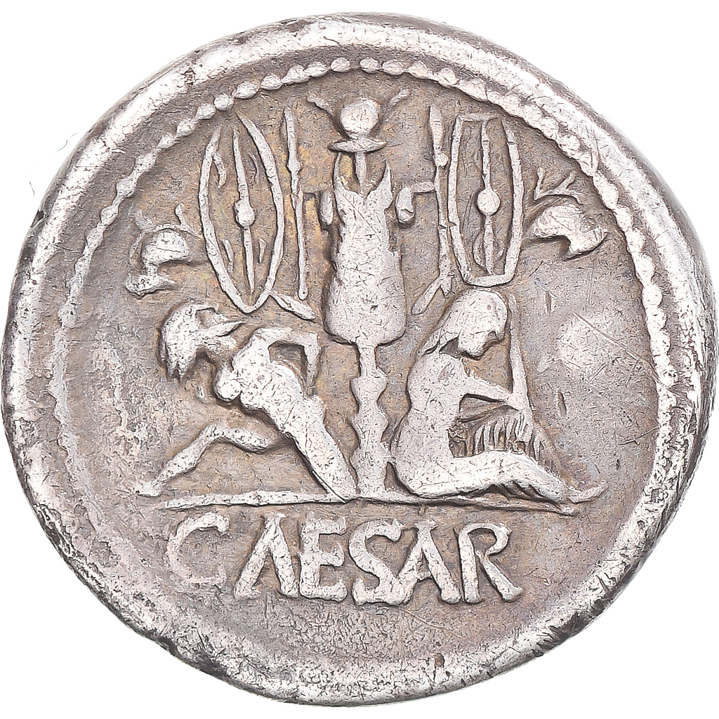 Coin, Julius Caesar, Denarius, 46-45 BC, Military mint in Spain,