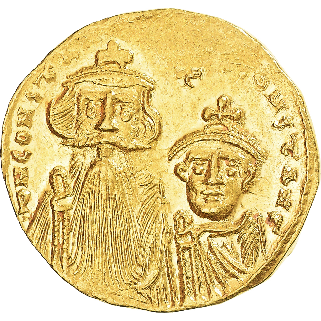 Coin, Constans II and Constantine IV, Solidus, 641-668, Constantinople