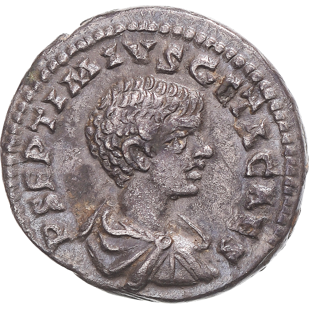 Coin, Geta, Denarius, 198-209, Laodicea ad Mare, Incuse strike,