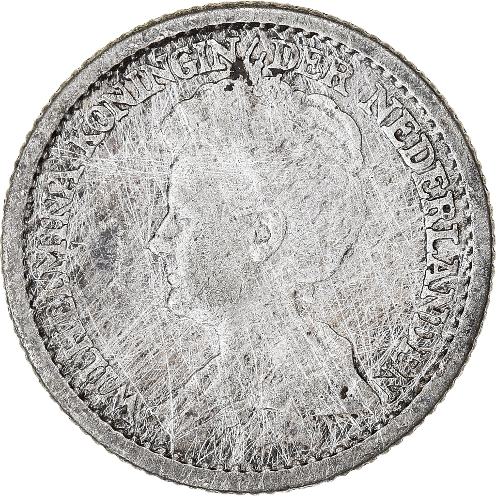 Coin, Netherlands, 25 Cents, 1915 | European Coins