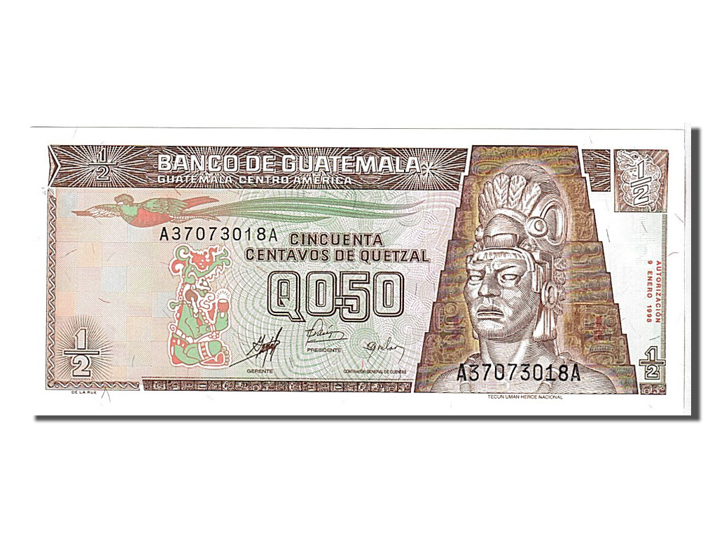 Banknote, Guatemala, 1/2 Quetzal, 1998, KM:98, UNC(65-70) | World Paper ...