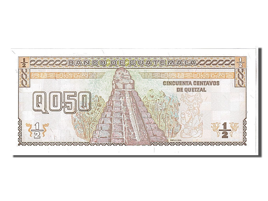 Banknote, Guatemala, 1/2 Quetzal, 1998, KM:98, UNC(65-70) | World Paper ...