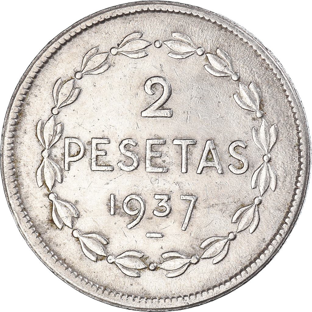 Coin, Spain, 2 Pesetas, 1937 | European Coins