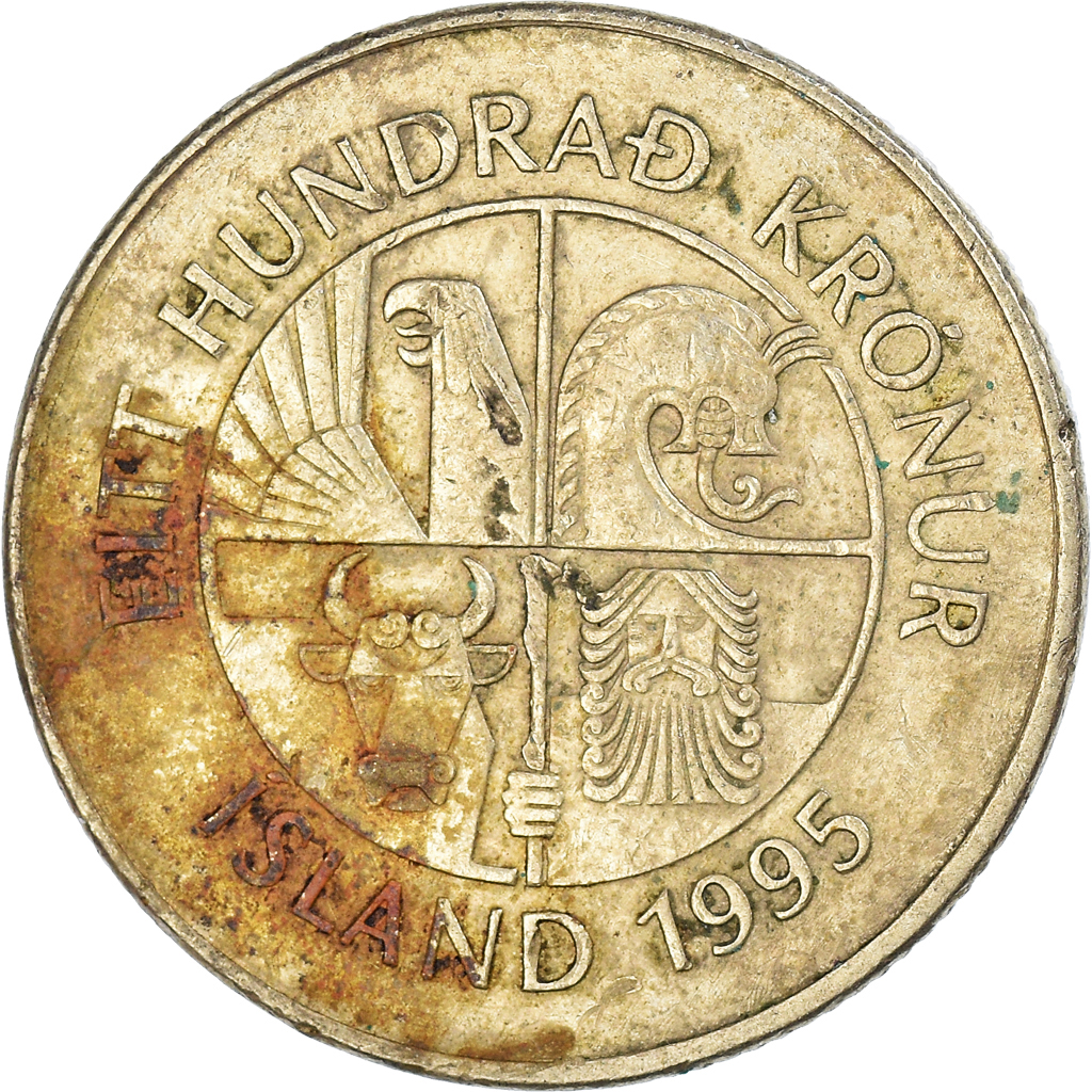 Coin, Iceland, 100 Kronur, 1995 | European Coins