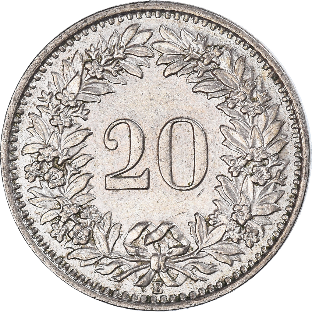 Coin, Switzerland, 20 Rappen, 1960 | European Coins
