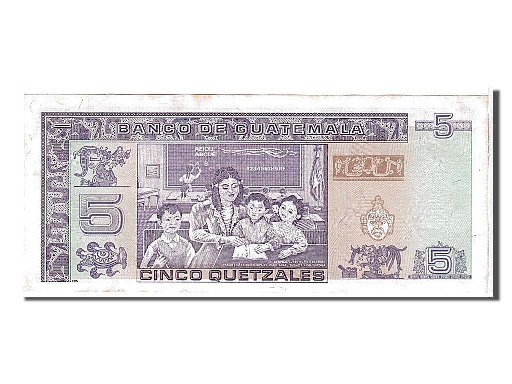 Banknote, Guatemala, 5 Quetzales, 1990, KM:74a, UNC(63) | World Paper Money